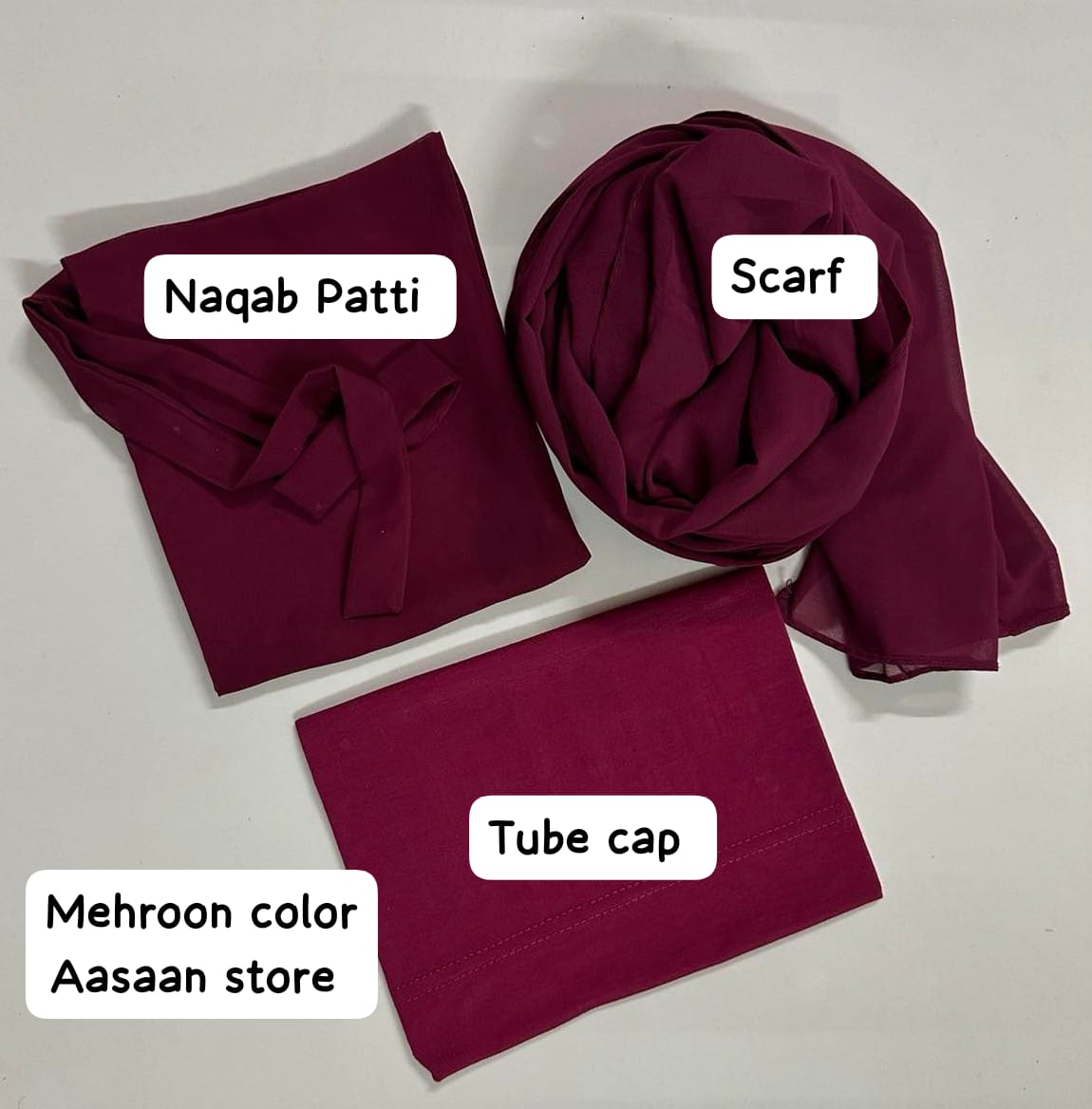 Chiffon Georgette Hijab Scarf Plus Niqab Patti Plus Cap stoller for ...