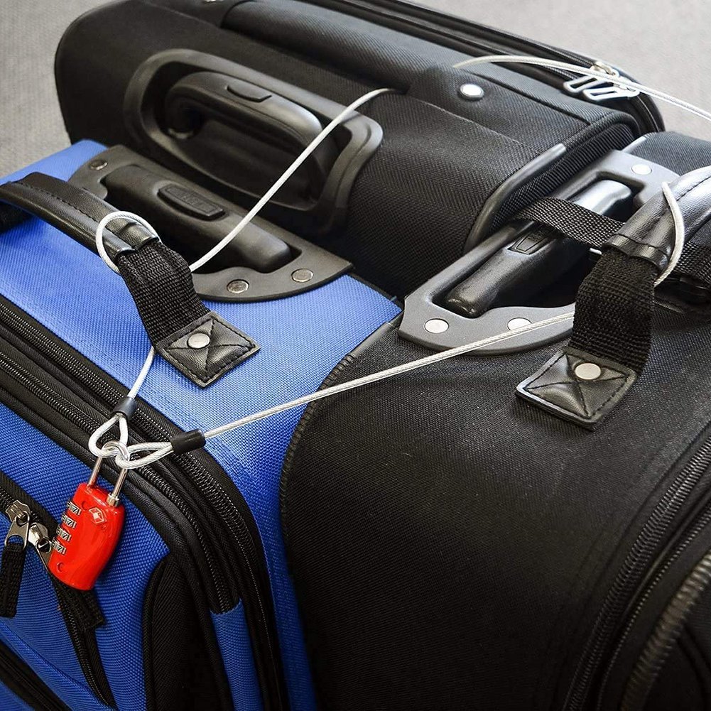 100CM/3.3Ft Long Travel Security Cable Lock,Braided Steel Coated Safety ...