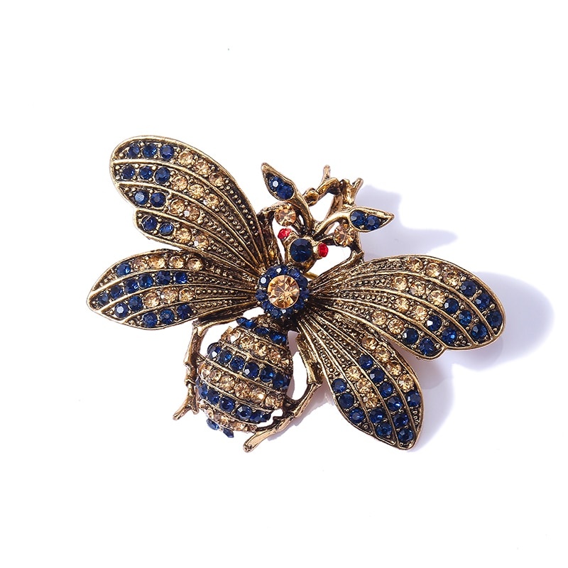 Rhinestone Bee Brooch Insect Brooches for Women Men Vintage Metal Pin ...