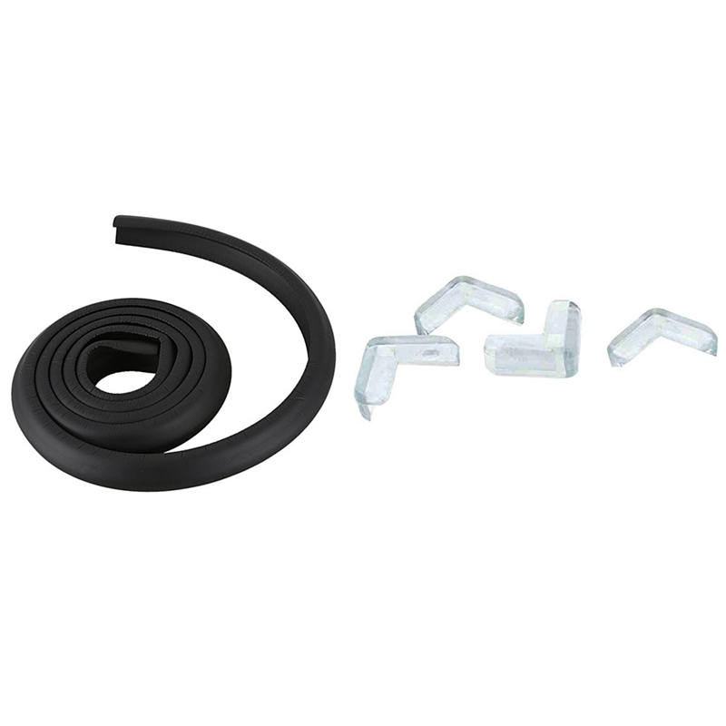 2M Children Protection Table Guard Strip (Black ) with 4 Pieces Safety ...