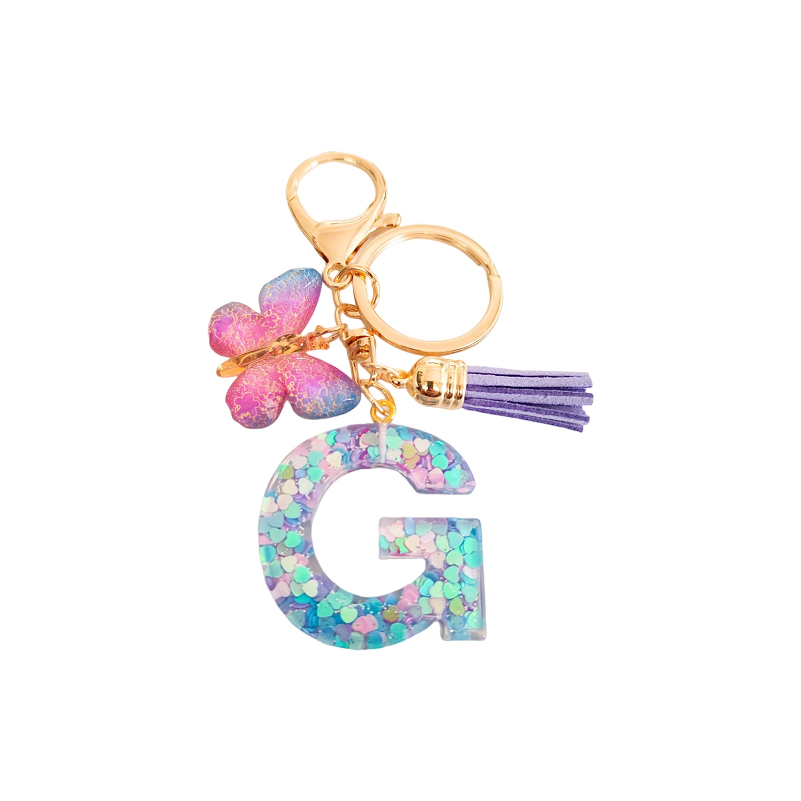 Keychain Pendant Personalized Purple Alphabet Keychain for Girls ...