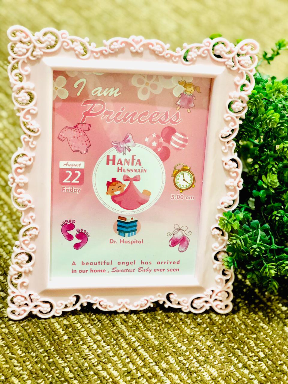 FREE HD Personalized New Born Baby Frame with BIRTH Details ; FRAME ...