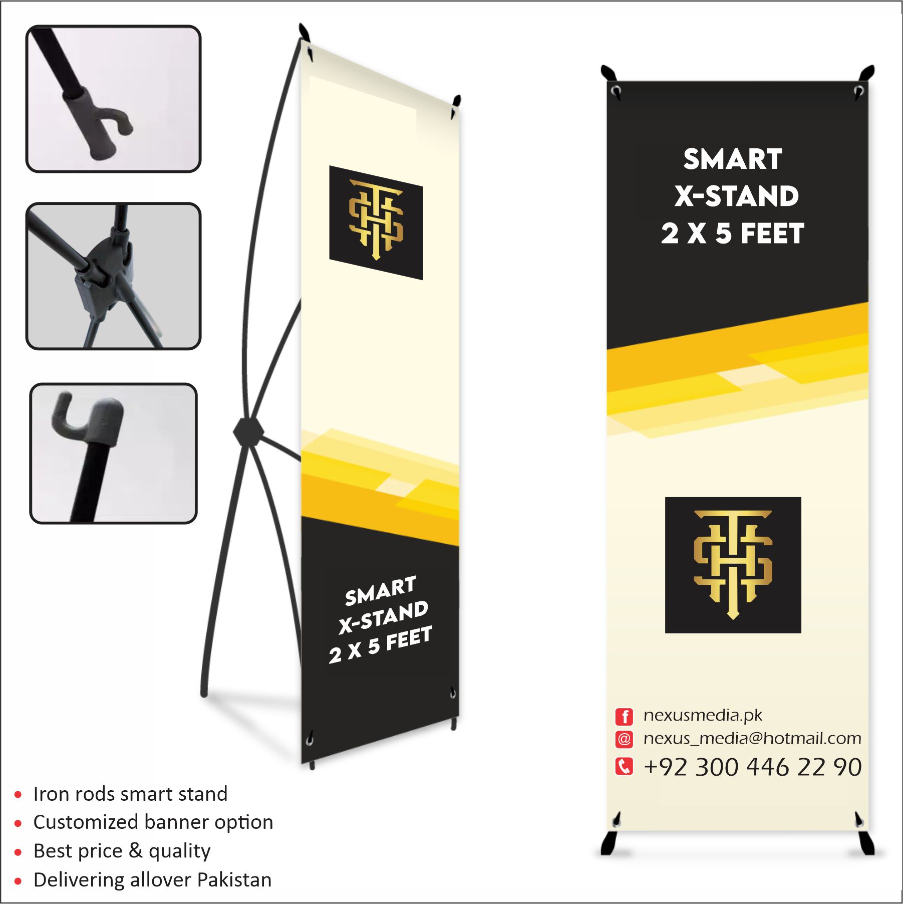 X stand banner Flex Standee - Display Stand 2x5 feet for Marketing Promotions - Flex Standee - X ...