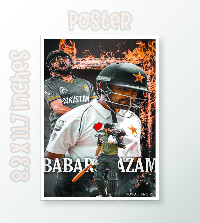 Fire Poster King Babar Azam Poster | Daraz.pk