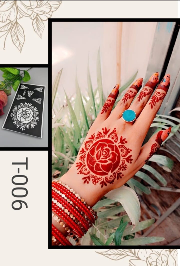New Mehndi Design Henna stencil mehndi sticker 19 | Daraz.pk