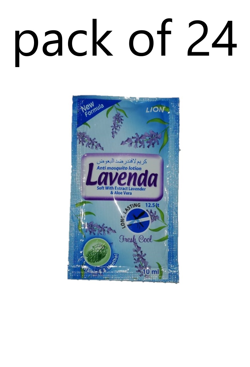 24 SACHET - Lavenda Lotion Anti Mosquito Repellent Silk Lotion Protects ...