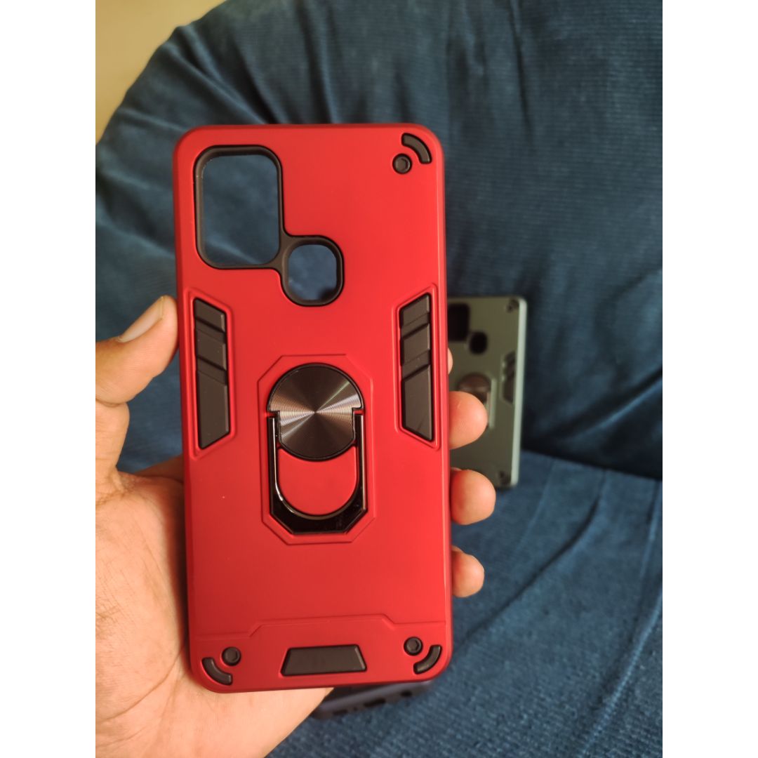 For Samsung A21s Case Shock-Proof Armor With Car Ring Holder Phone ...