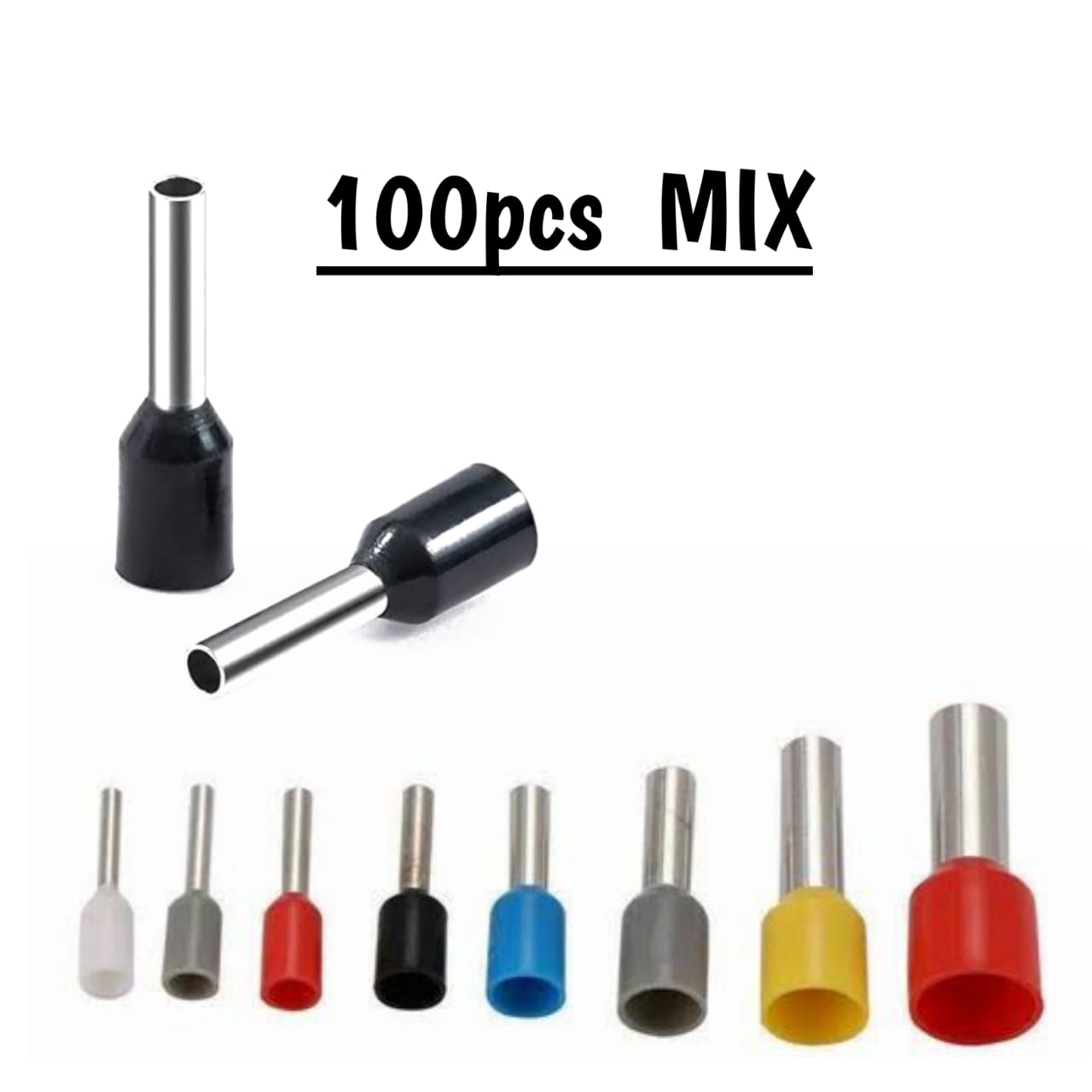 100pcs MIX PVC Sleeve Insulating Tube Terminal Cable Lug, control wire ...