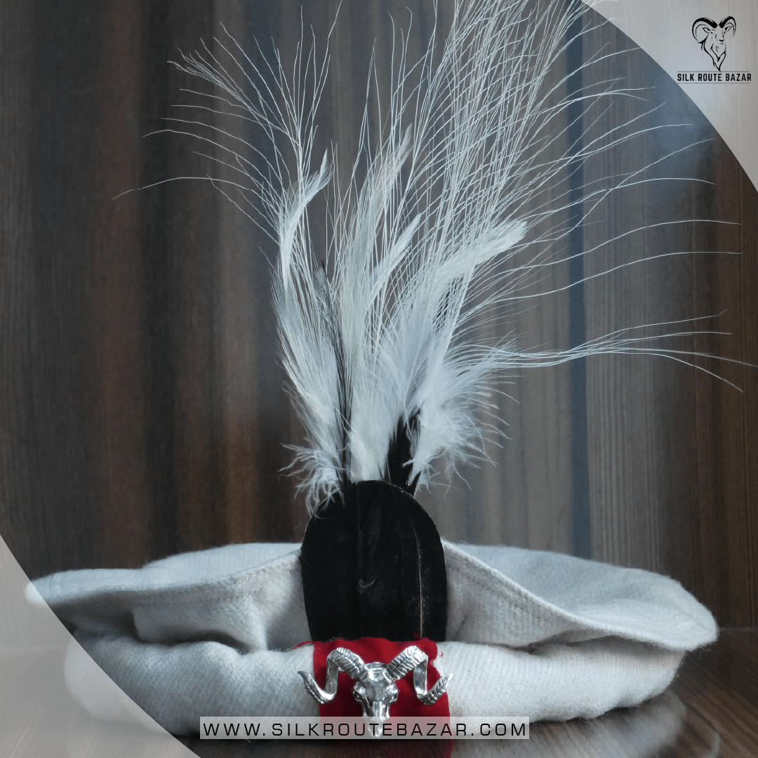 Traditional Gilgiti cap with Shaati Feather, Grooms cap of Gilgit ...
