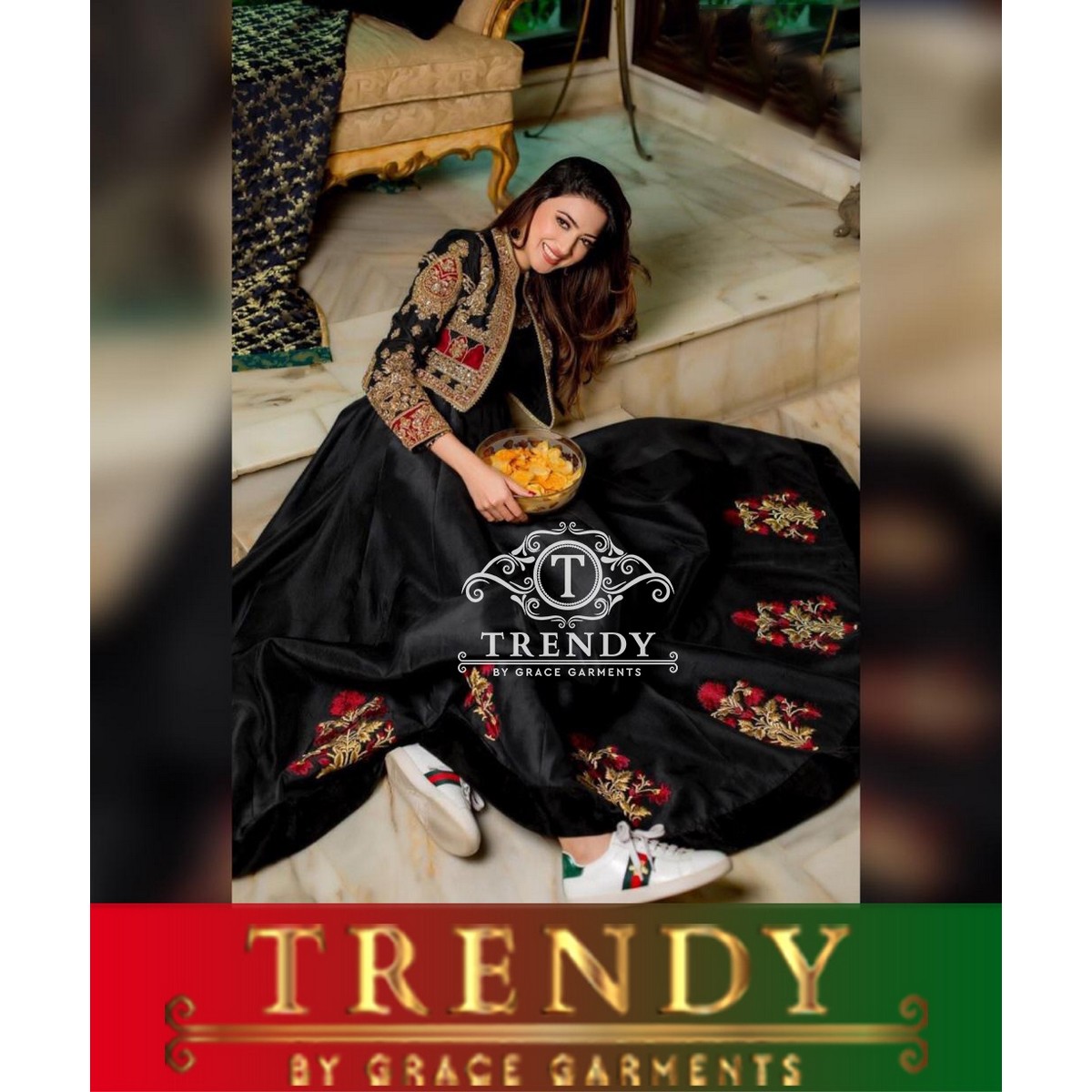 Designer Fully Heavy Embroidered Flower Stitched Silk Maxi With ...