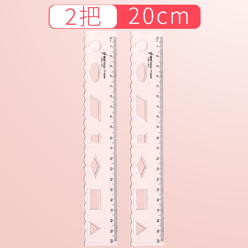 Plastic ruler with wavy line 15/18/20cm transparent ruler with ...
