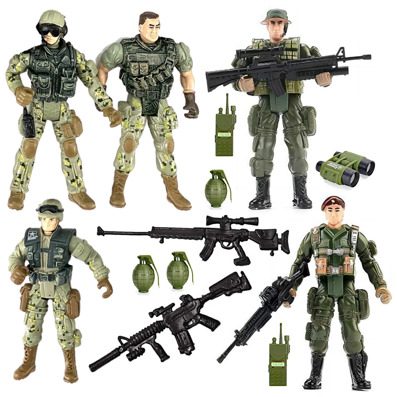 5 pcs Pack of Military Action Figure Play Set for Kids - Army Men ...