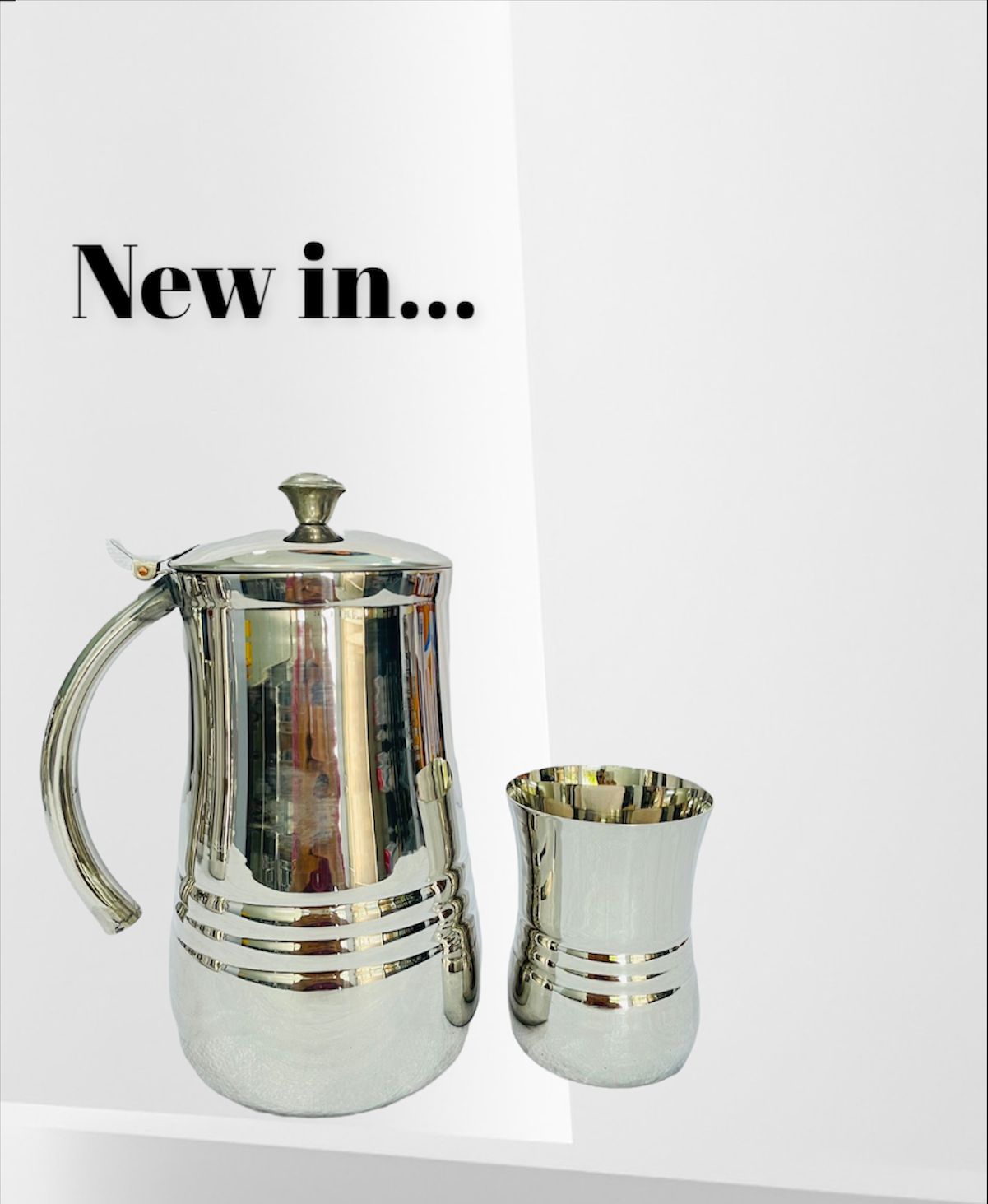 Glass and Jug Water Set of 7- Drinkware Fancy water Set/ Stainless ...