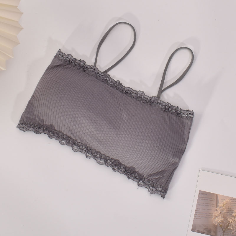 Spaghetti Strap Thread Cotton Beauty Back Strapless Bra And Undershirt ...