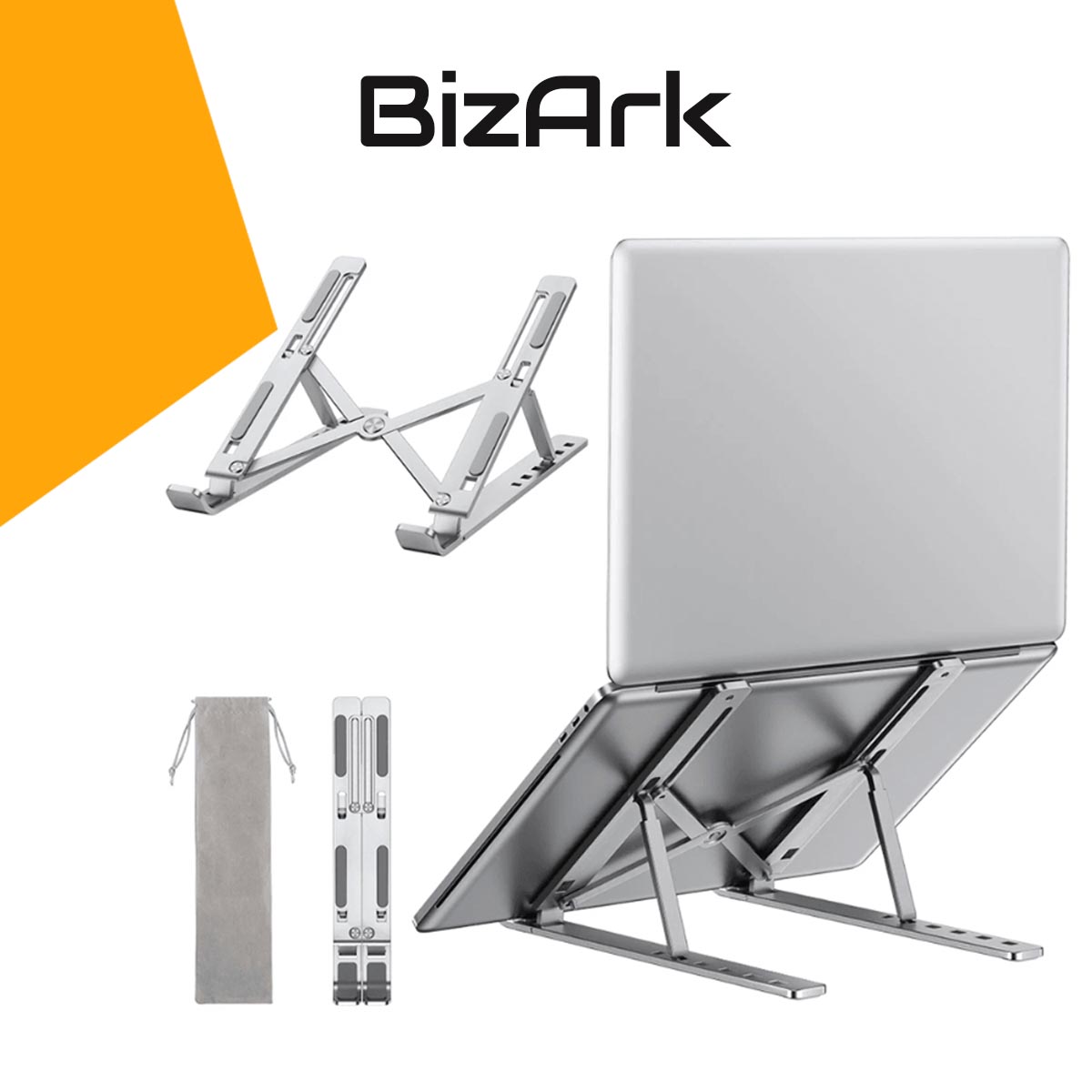 Aluminum Laptop Stand - Adjustable , Portable Bracket Stands Riser ...