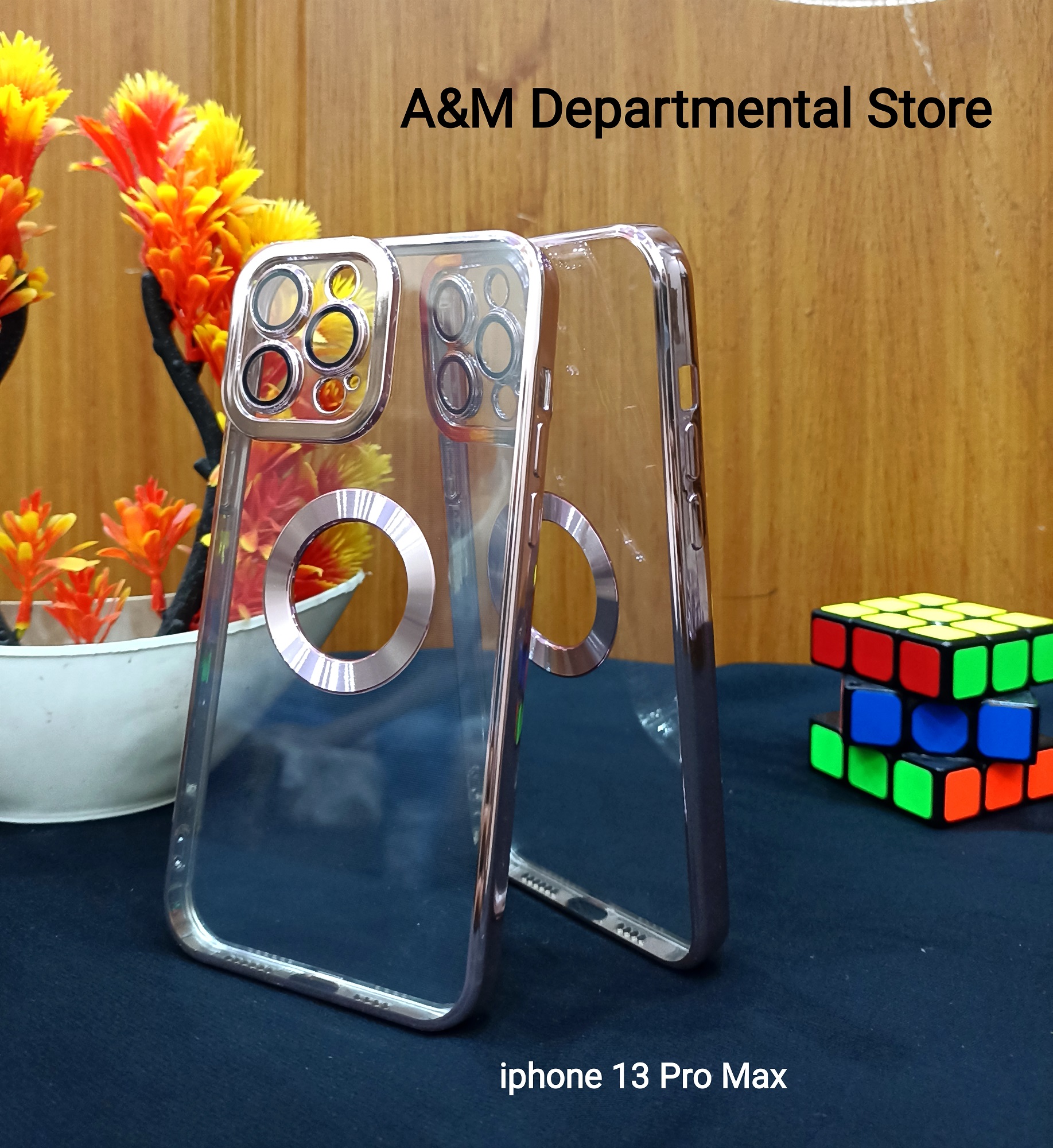 iPhone 13 Pro Max Back Cover/Case Soft Shiny Border & Transparency ...