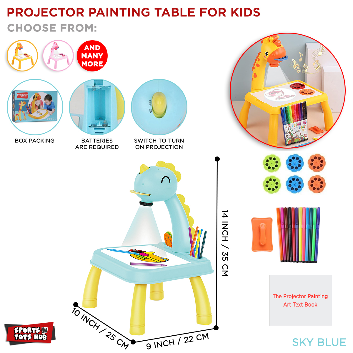 Kids Drawing Projector Painting Table, 24 Pattern Trace and Draw ...
