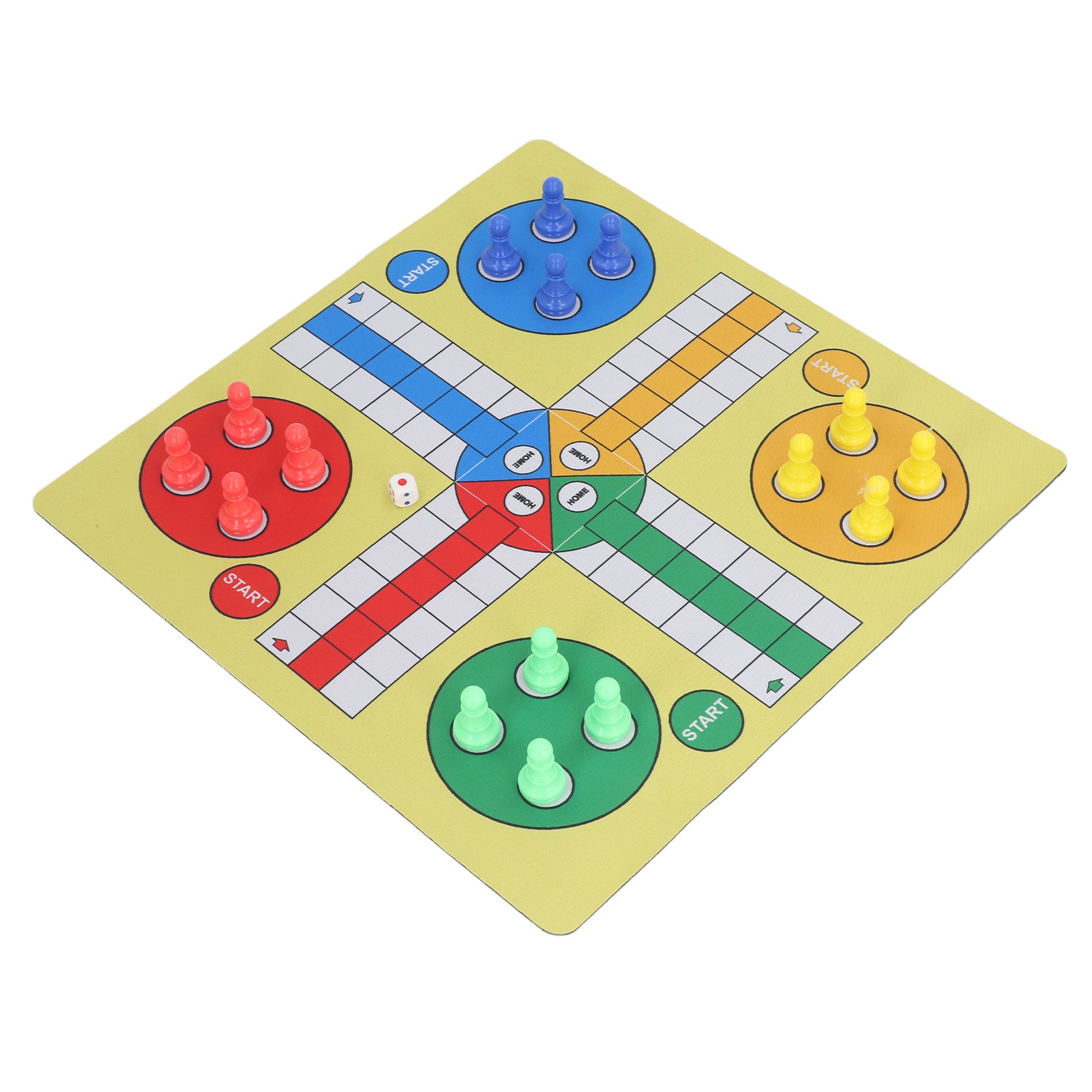 Ludo Board Game Lightweight Rubber Fabric Ludo Chess Set with 16 Chess ...