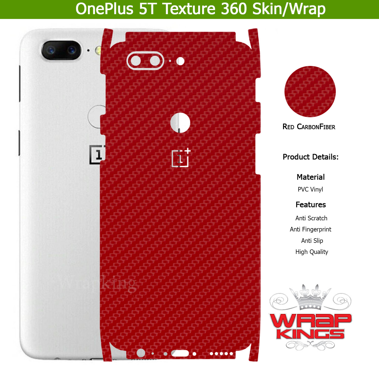 OnePlus 5T Skin/Wrap 360 Protection Sheet/ Carbon fiber/ Matte ...