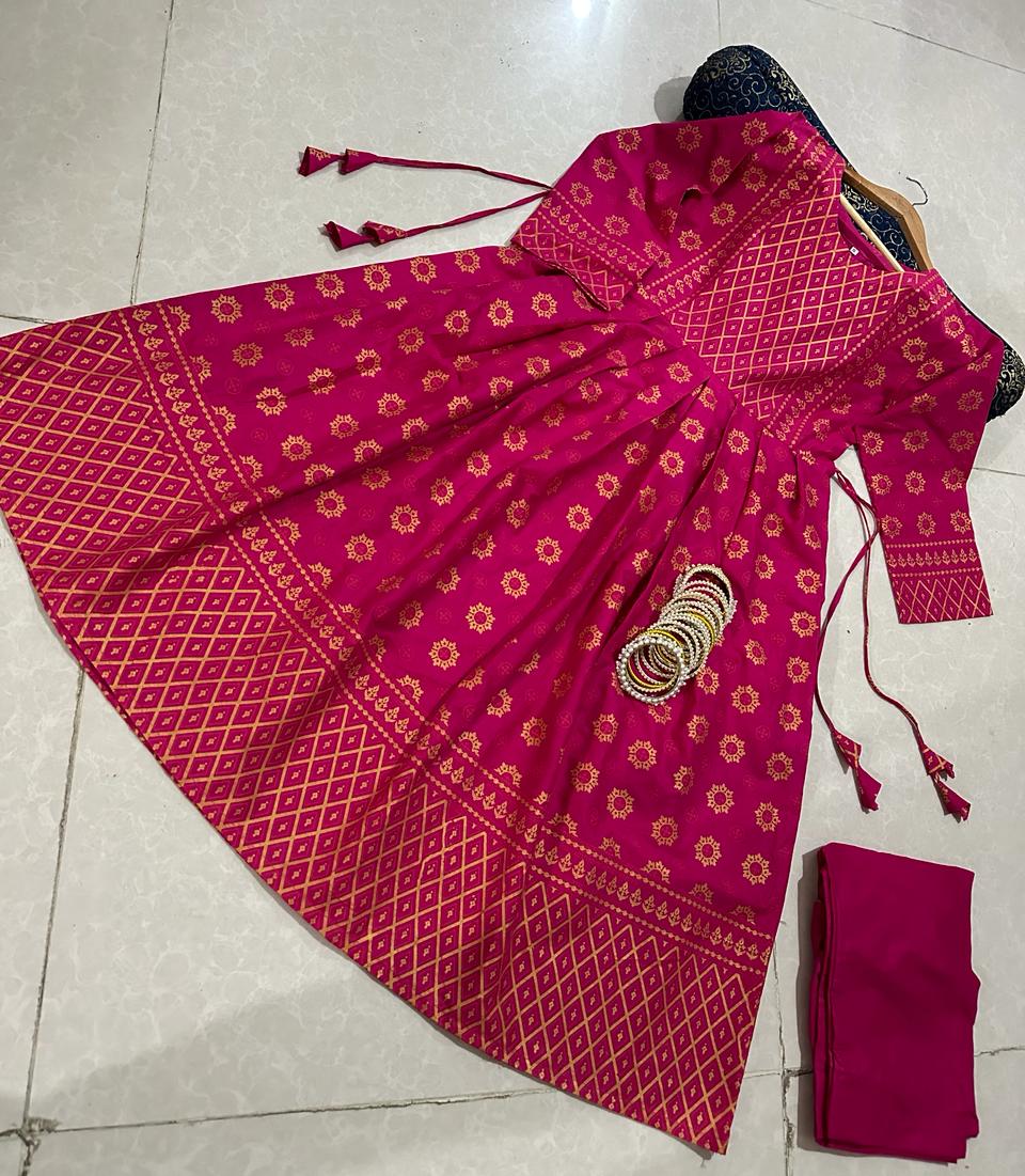 Smars fashion Stitched block Printed 2pc Maxi Dress for Women and Young Girls | Daraz.pk