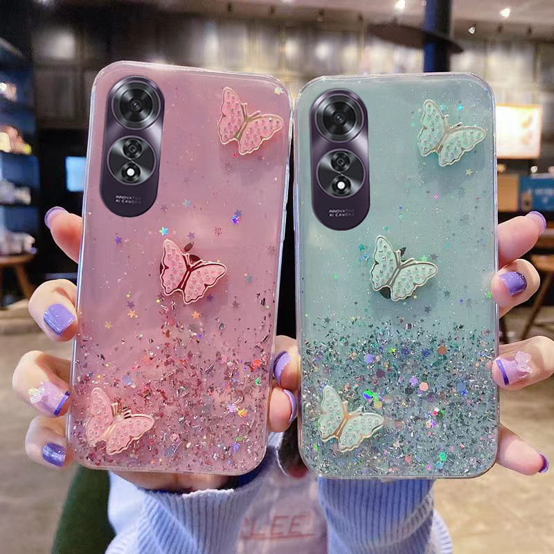 Ready Stock Phone Case for Oppo A60 4G Luxury Starry Sky Butterflies ...