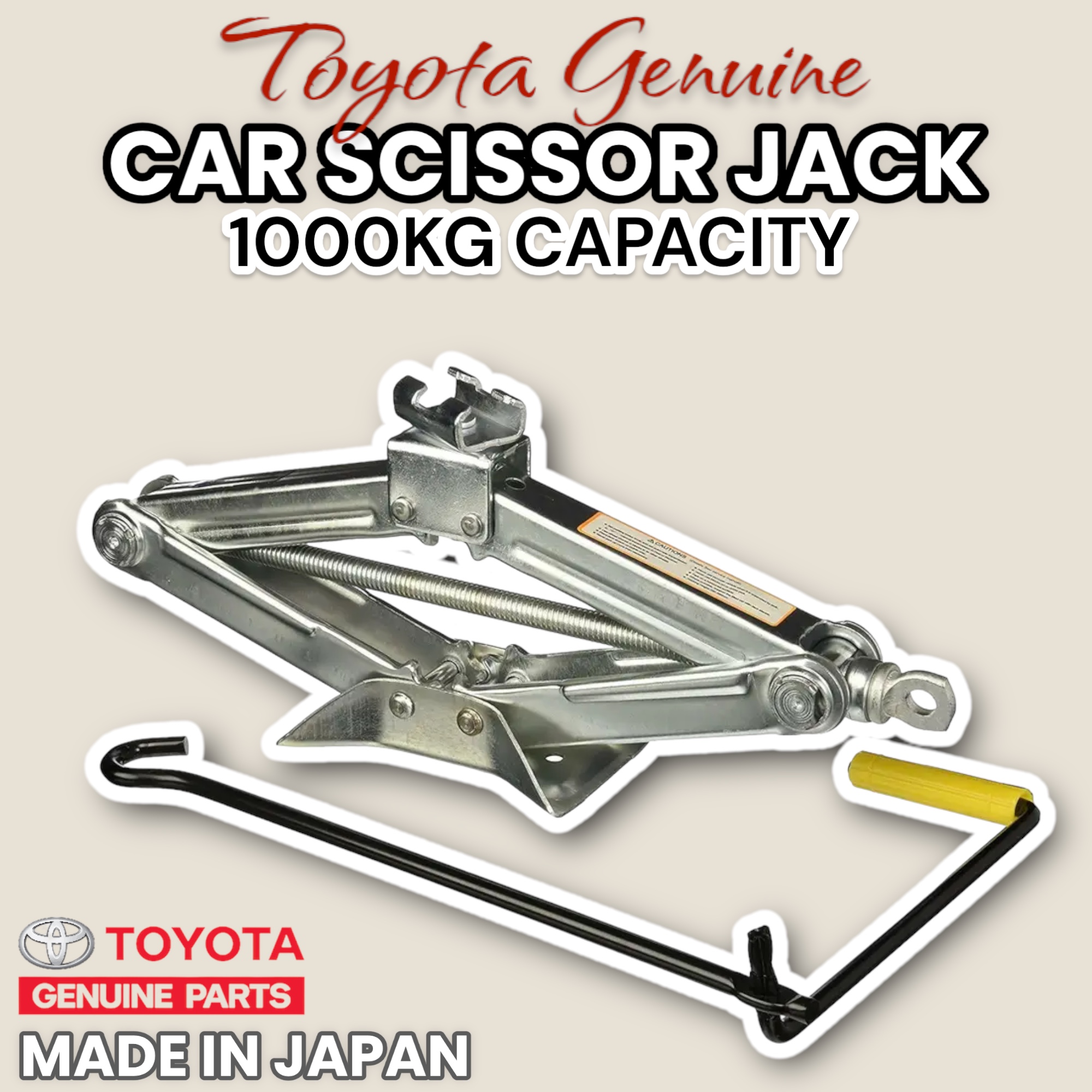 Toyota Genuine Car Jack - Scissor Jack with Rod | 2 Ton Max Made in ...
