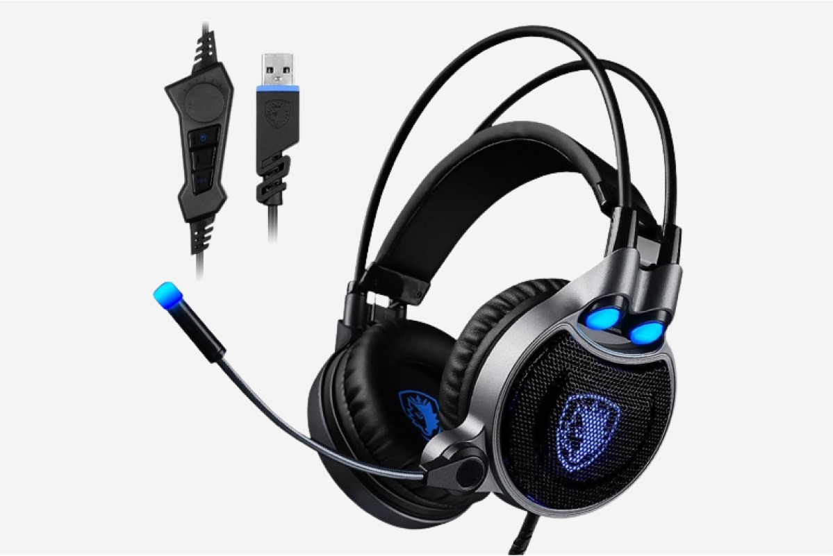 SADES Gaming Headset SA - R1, USB, 7.1CH, LED, Black | Daraz.pk