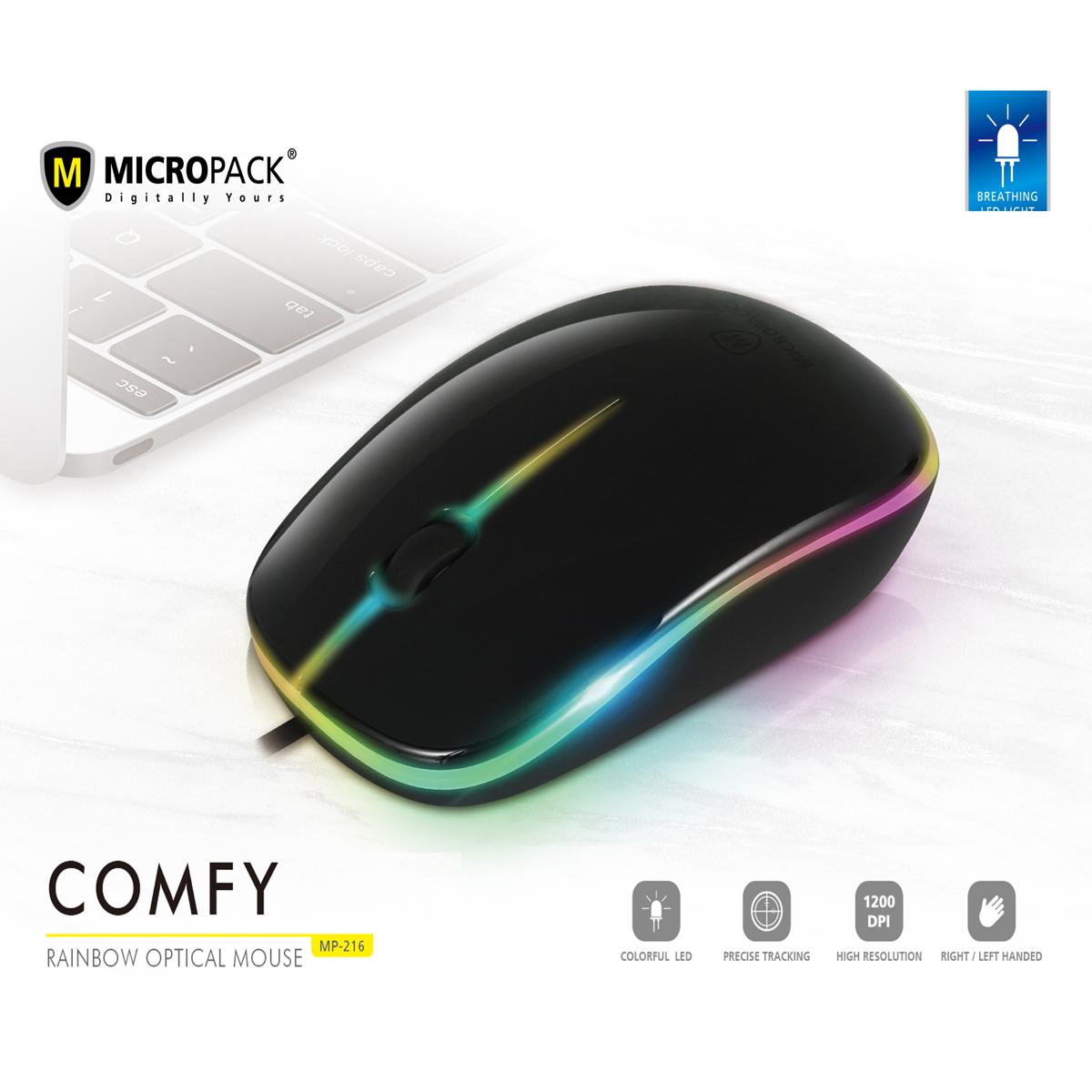 Micropack MP-216 USB Mouse Comfy Rainbow Optical Mouse With 1 Year Warranty | Daraz.pk