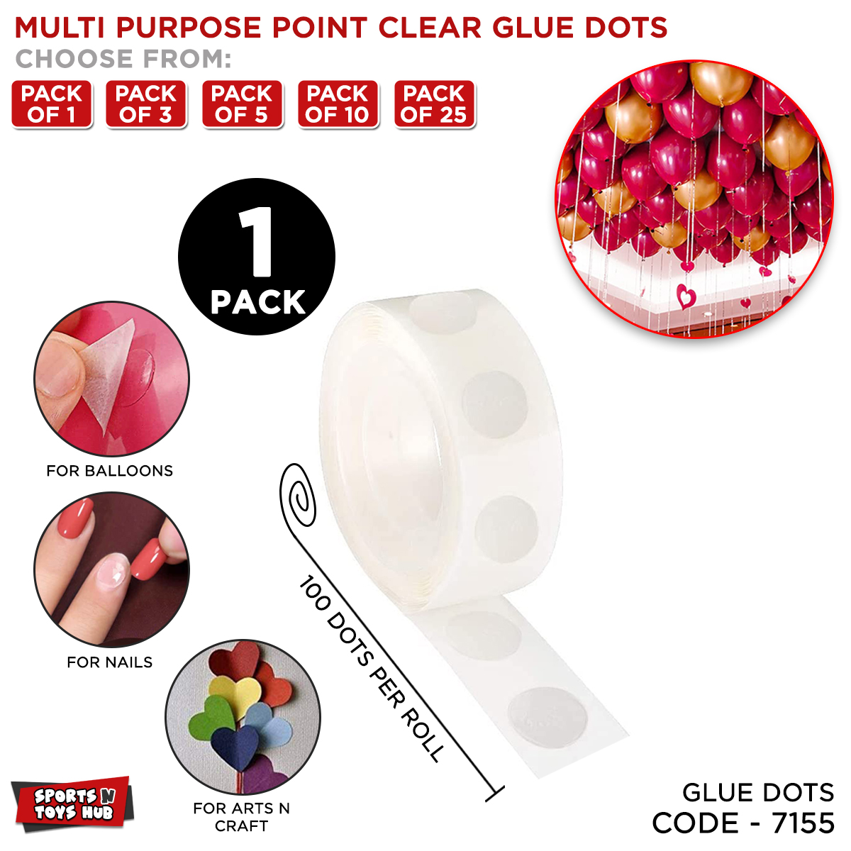 Glue Dot Point Clear Balloon Glue Removable Adhesive Double Sided Dot ...