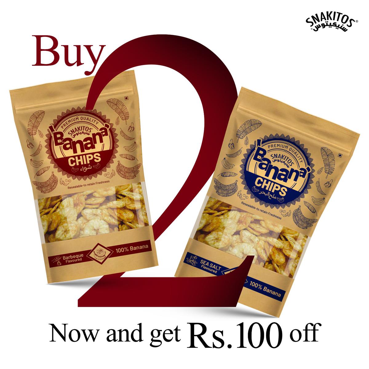 FM Foods Snakitos Banana Chips BBQ & sea salt | Daraz.pk