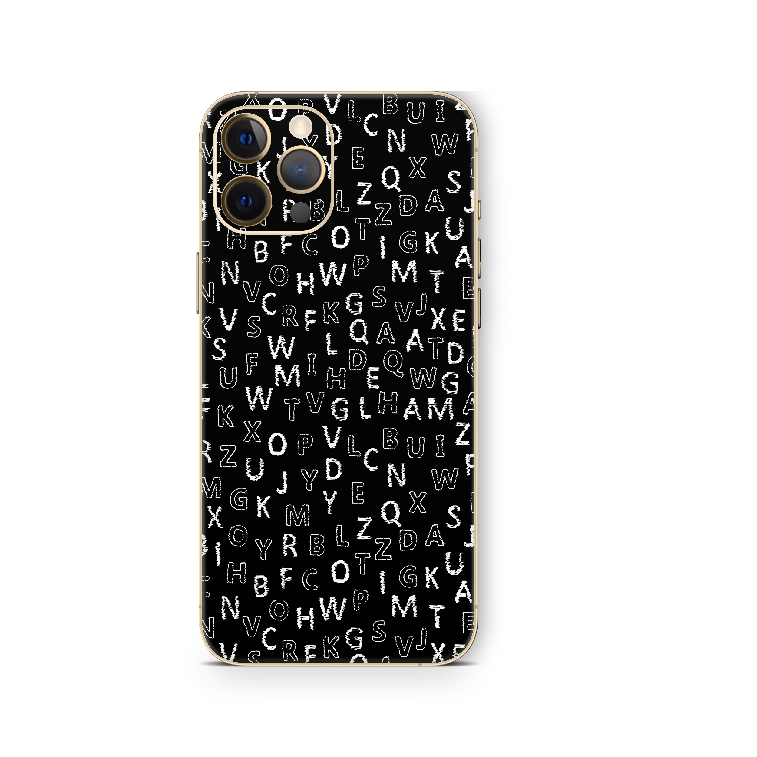 Alphabet Black Skin For iPhone 12, 12 Pro, 12 Pro Max | Daraz.pk