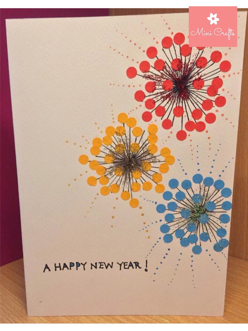 Hand Made New Year Greeting Card Design