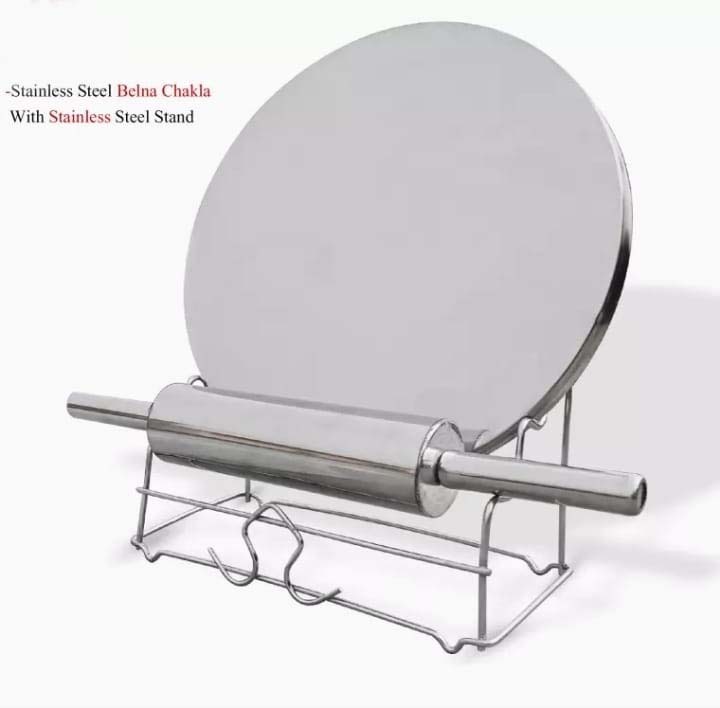 Stainless Steel Belna Chakla Rolling Pin And Kitchen Accessory for ...