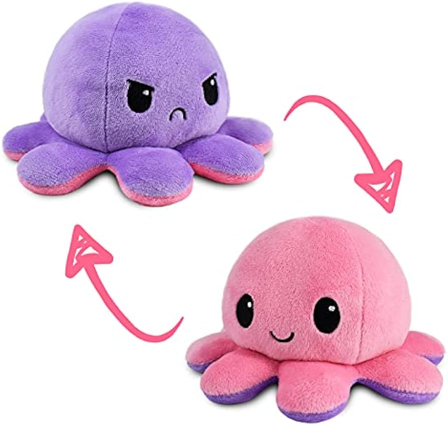 Reversible Octopus 2 in 1 Happy and Sad face Plush toy | Daraz.pk