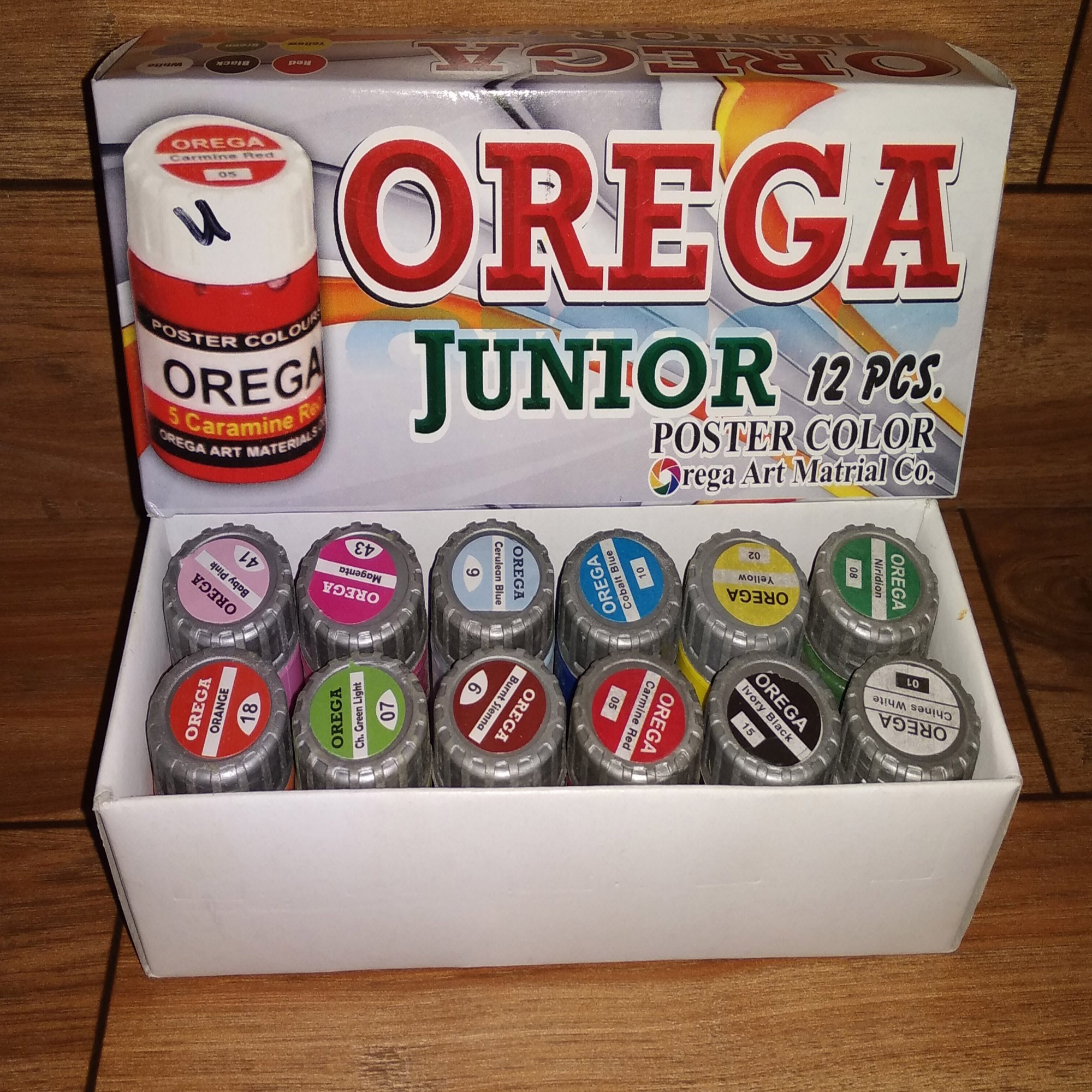 1 box of 12 Orega Poster Color / Colors - 12 different shades bottles ...