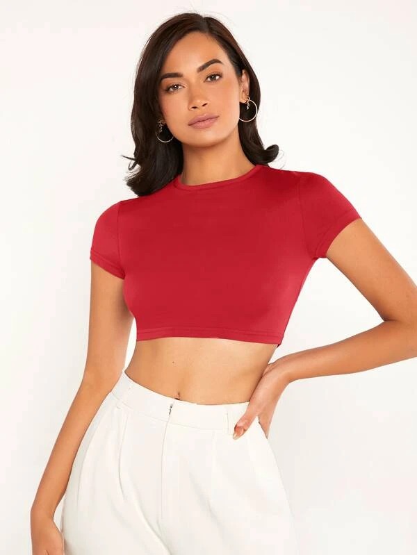 SOLID MOCK NECK CROP TOP Discover the Allure of Solid Mock Neck Crop ...