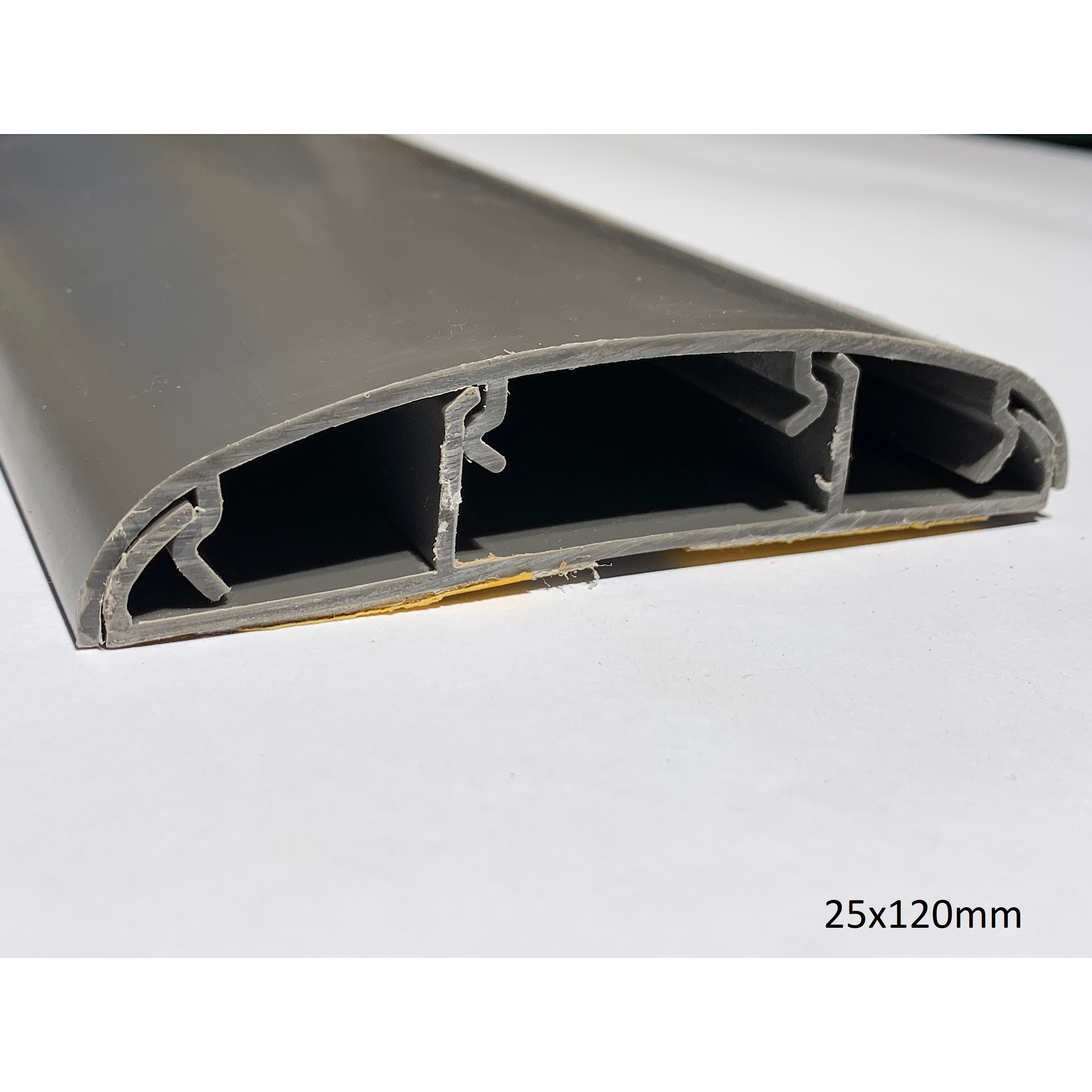 CableR 25x120mm Wide Grey Floor Cable Duct with Guard Self-Adhesive ...