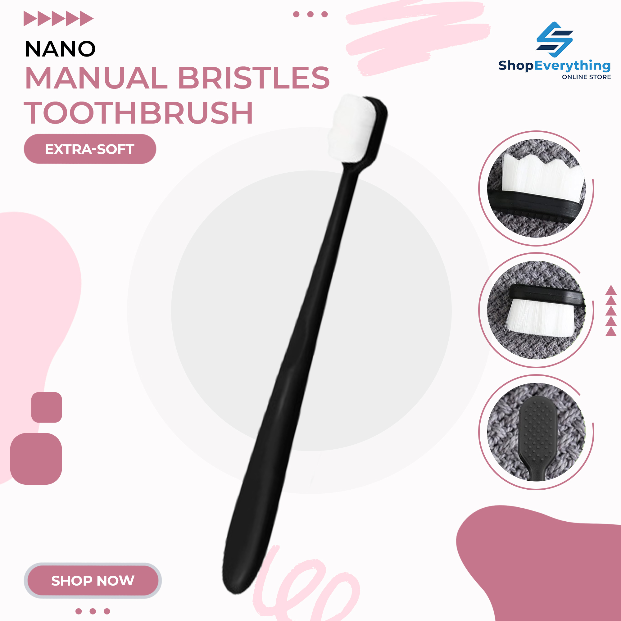 Soft Micro-Nano Manual Toothbrush, Extra Soft Bristles Toothbrush with ...