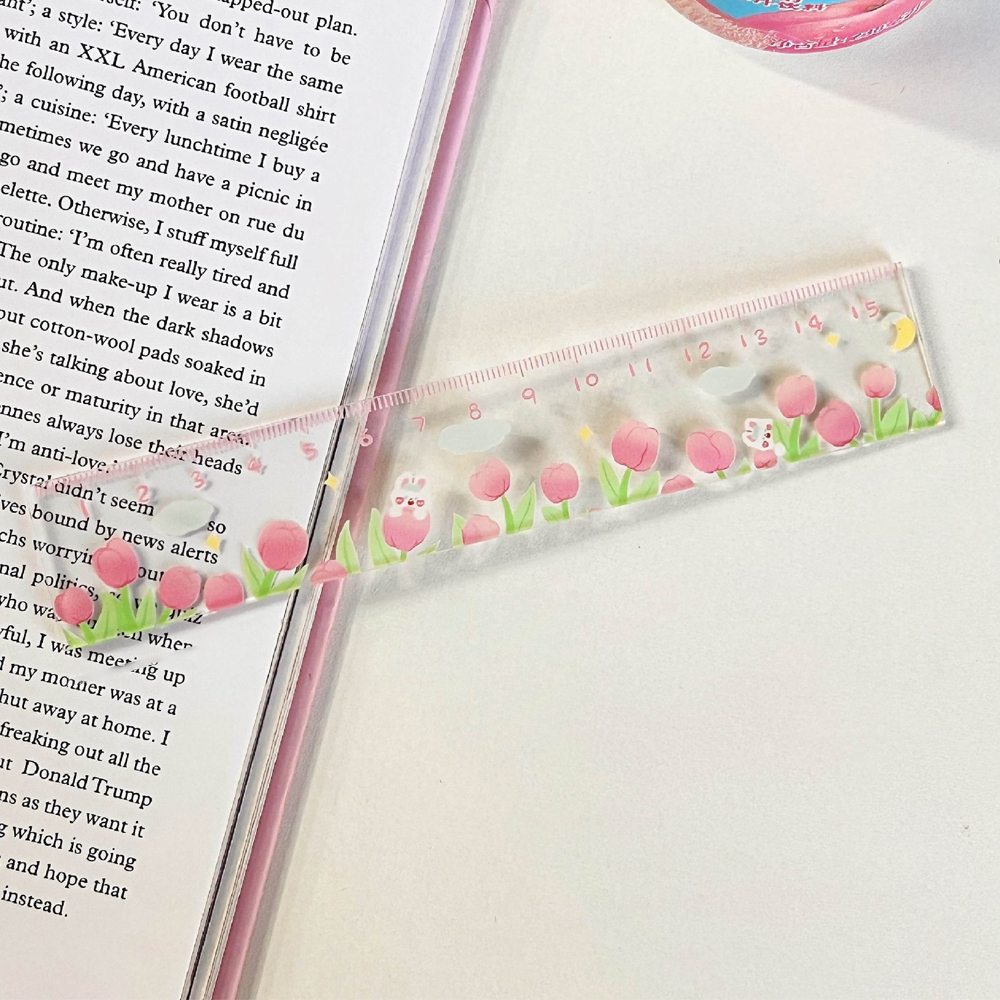 1/5pcs 15cm Cute Kawaii Study Time Cartoon Ruler Multifunction Diy ...