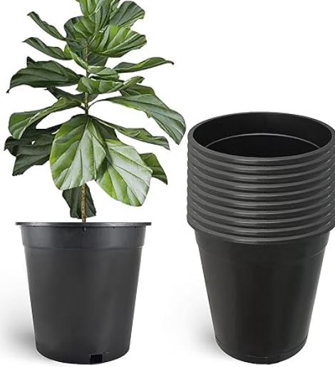 Pack of 06 Pots soft Plastic pots for plants and flower growing height ...