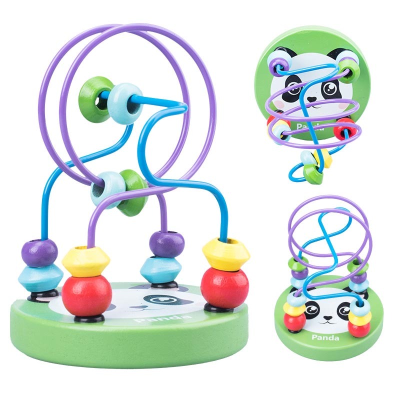 Mini Small Wooden Beads Wooden Wire Game Toy Early Education Puzzle ...