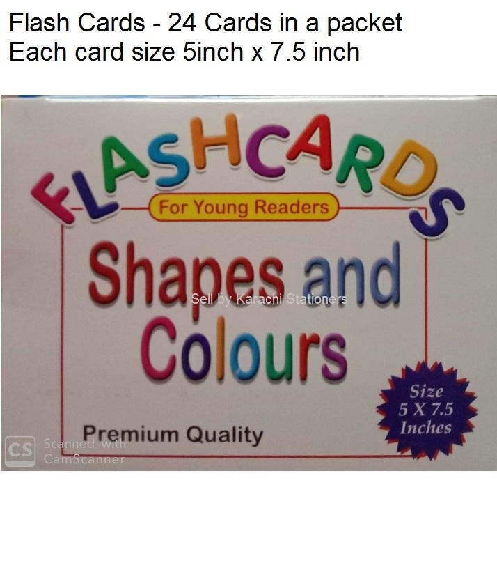 Shapes and Colours Flash Cards size 5x7.5 inch each card x 24 cards ...