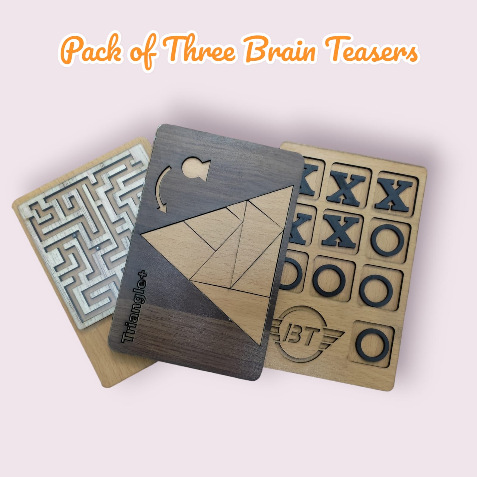Pack of 03 Brain Teasers containing Magic Triangle Puzzle, Tic Tac ...