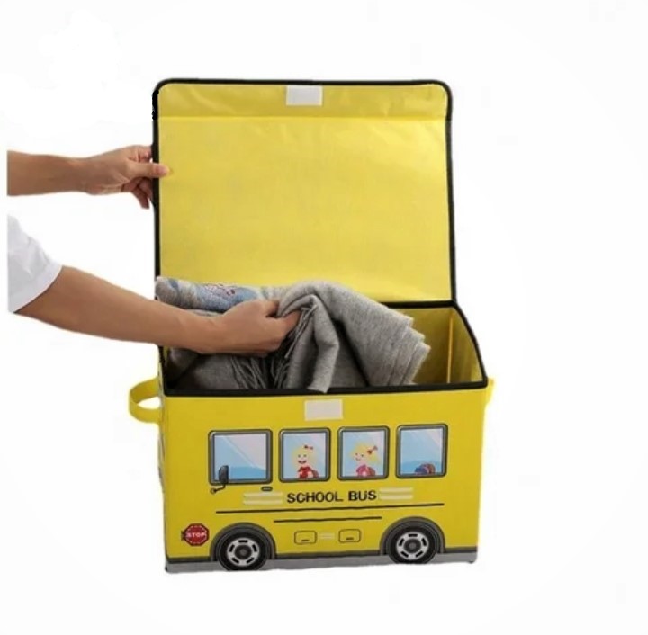Foldable Bus Design Storage Bins Quilt Basket Kid Toys Organizer ...