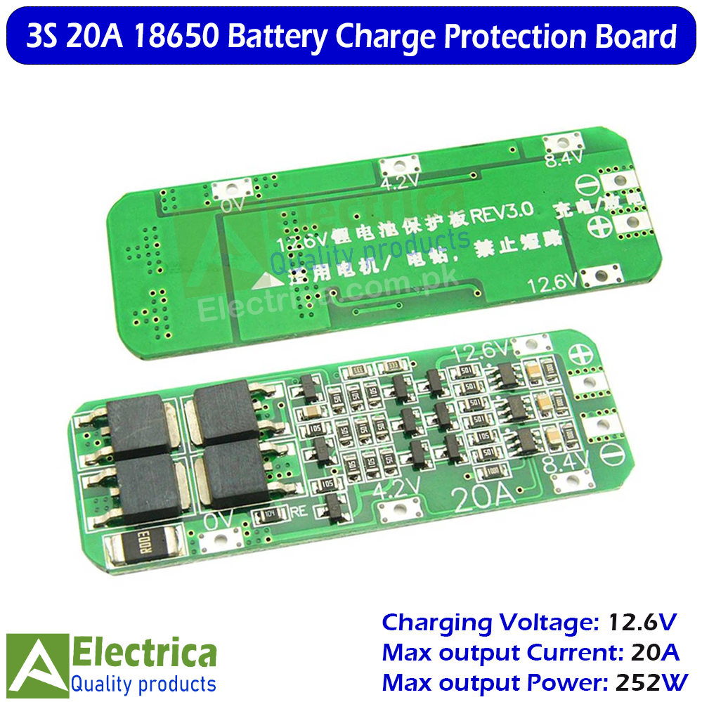 3S 20A BMS 11.1V to 12.6V 18650 Li-ion Lithium Battery BMS Protection ...