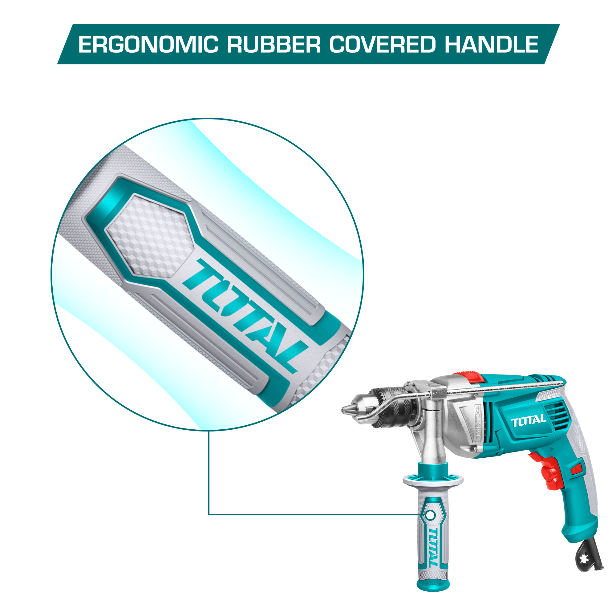 TOTAL 1010W Variable Speed Impact Drill with 1Set Extra Carbon Brushes ...