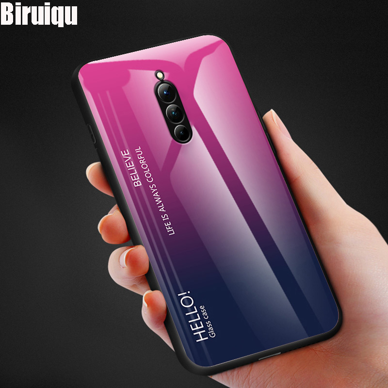 Biruiqu For ZTE Red Magic 8 Pro Shockproof Gradient Tempered Glass Back ...
