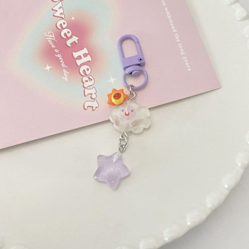 Cute Cloud Keychains Girls Bag Pendants Key Chains INS Keyrings ...