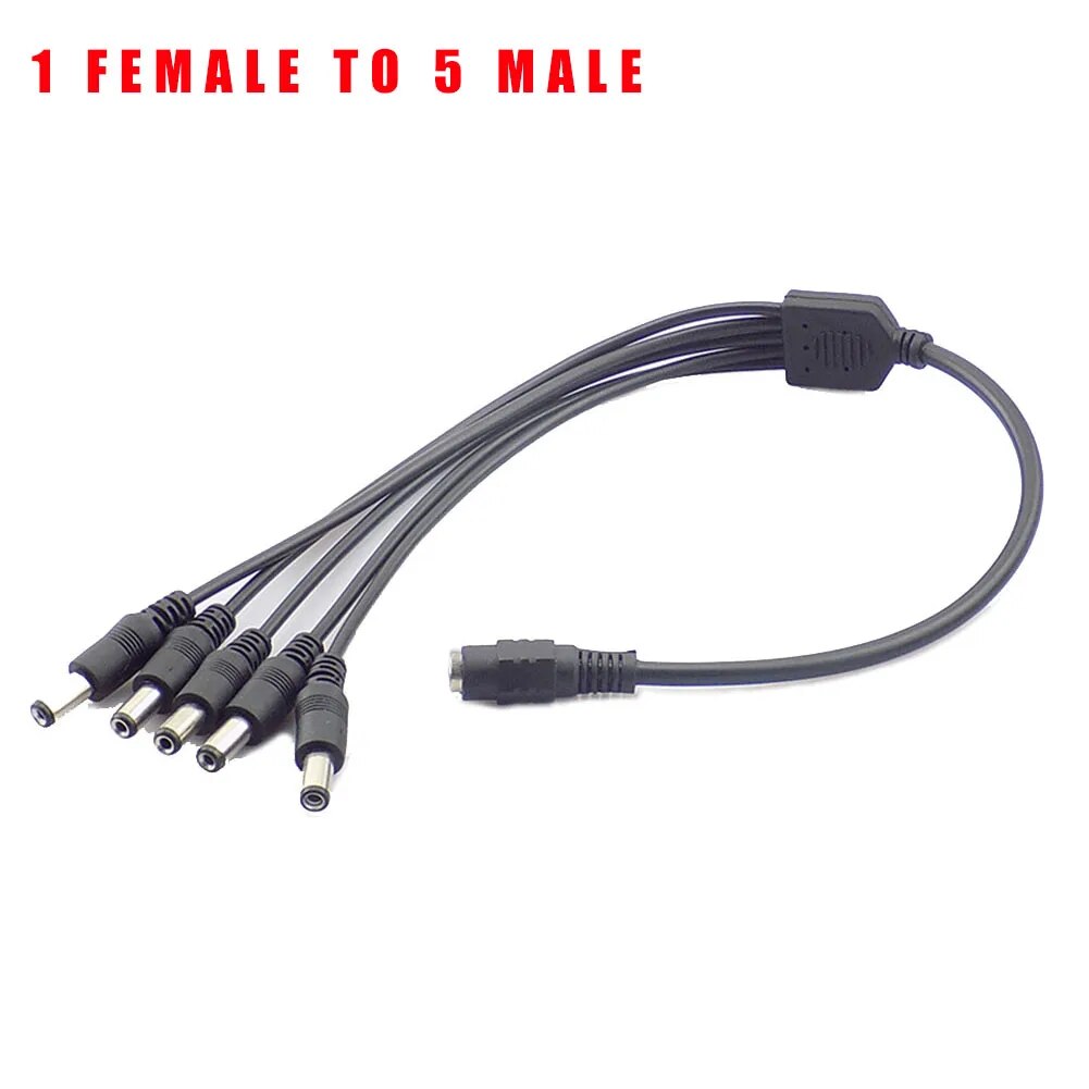 【FOOT SOFA】1 to 2/3/4/5/6/8 Way DC Power Splitter Cable for CCTV Camera ...