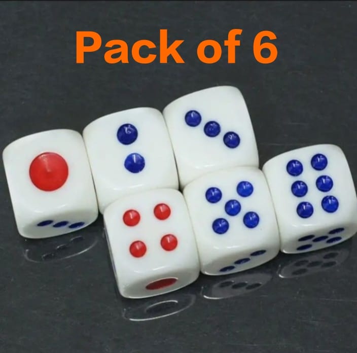 Pack of 6 Translucent Colored Dice/Dice of Table Playing Games Mixed ...